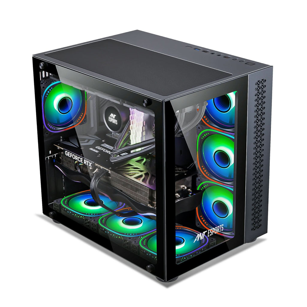 ANT ESPORTS MID-TOWER E-ATX CRYSTAL ARGB CABINET BLACK– Vishal Peripherals
