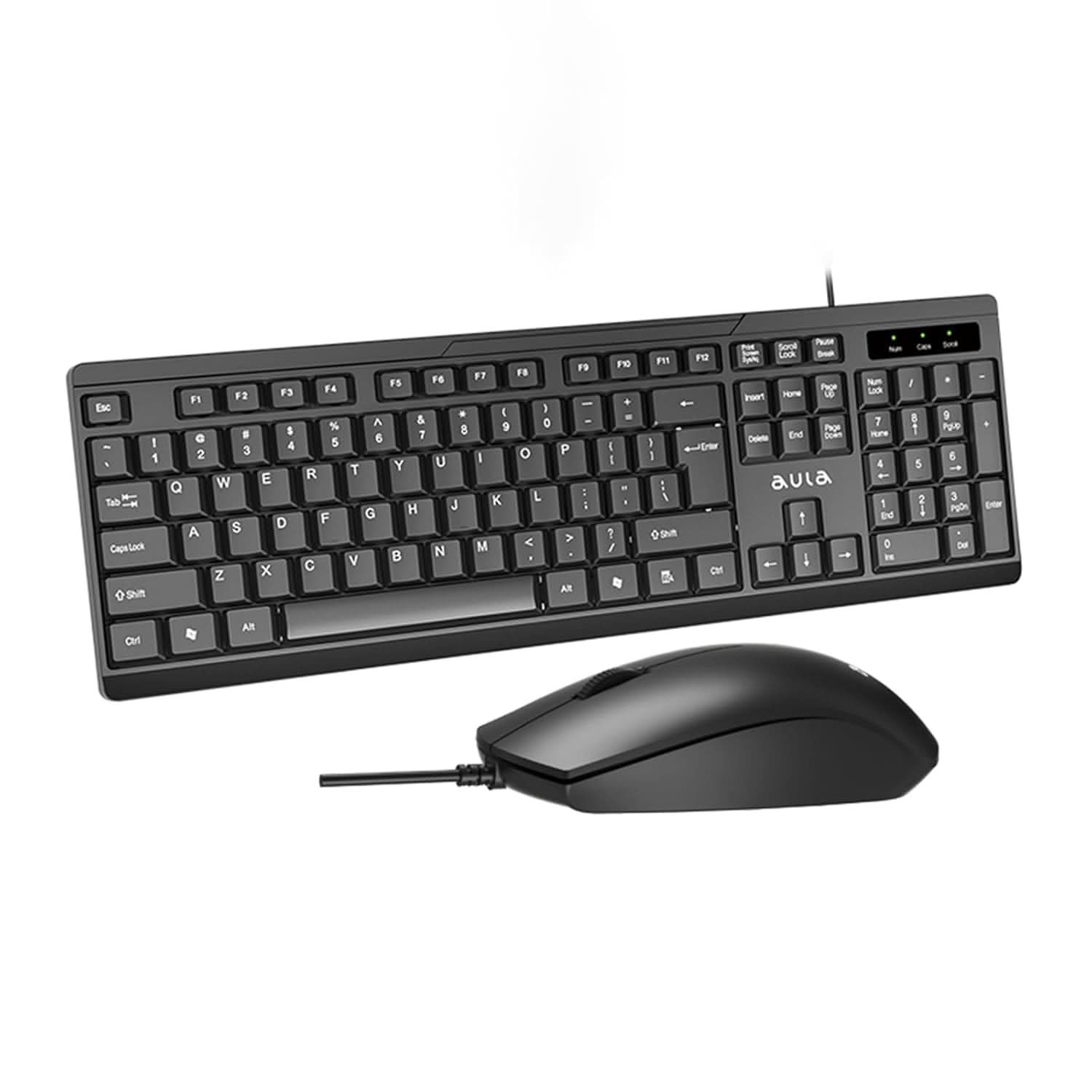 AULA AC101 WIRED KEYBOARD AND MOUSE COMBO | BLACK– Vishal Peripherals