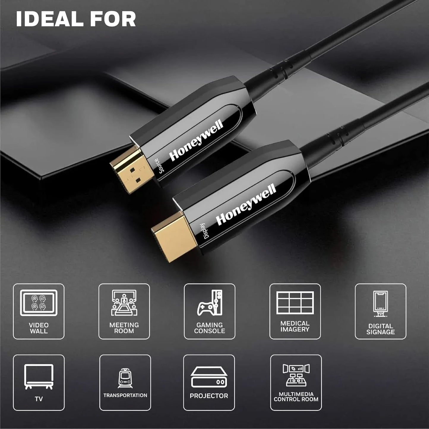Honeywell HDMI AOC 2.1 Complaint 15 Meters, Transmission Speed of 48GB