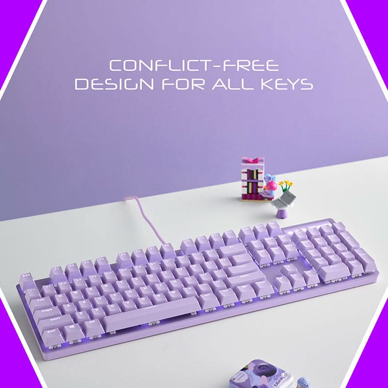 RAPOO V500 PRO MECHANICAL GAMING KEYBOARD PURPLE– Vishal Peripherals